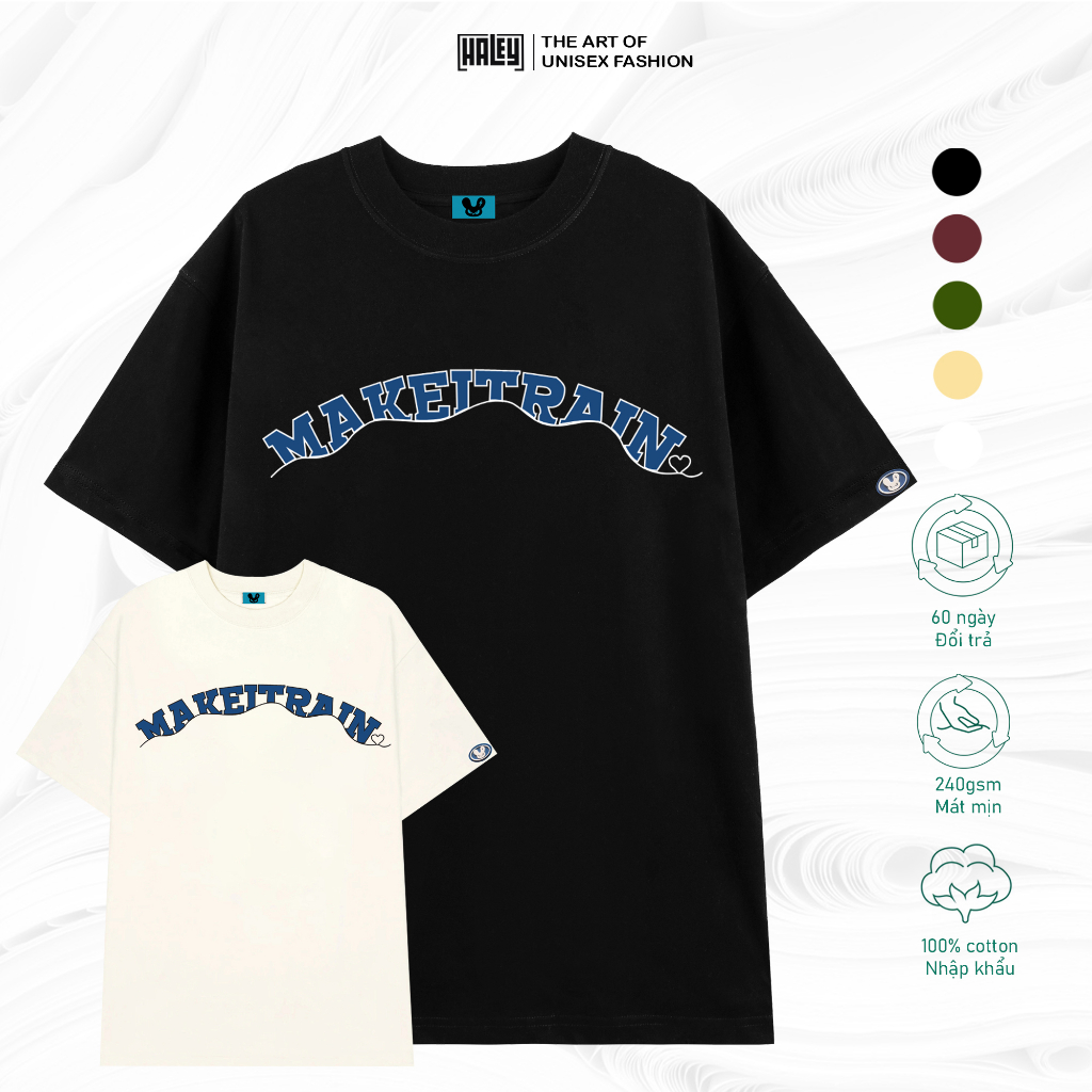 Áo Thun Nữ Nam Cotton Lạnh Unisex Local Brand HALEY TN60, Áo Phông Form ...