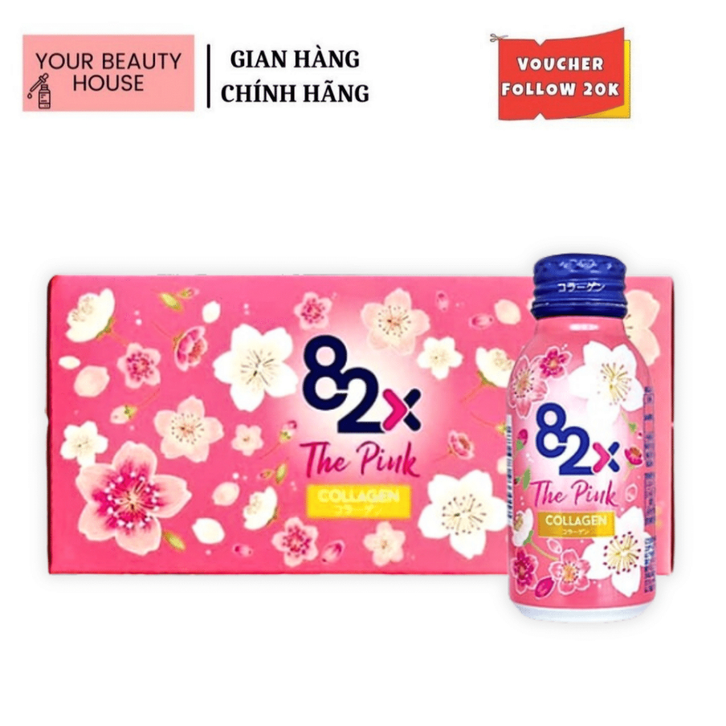 [82X] Nước uống Collagen dưỡng da 82X THE PINK (hộp 10 lọ) | Shopee ...