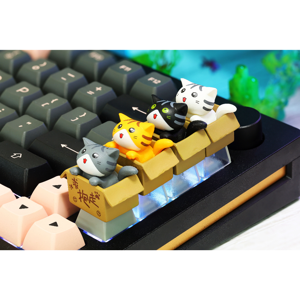 Keycap mèo trong hộp dễ thương phiên bản đặc biệt, keycap cho bàn phím ...