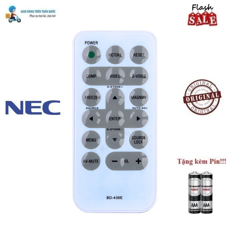 Remote Điều khiển máy chiếu Nec NP100+ NP200+ BD-436E- Hàng zin theo máy mới 100% Tặng kèm Pin ...
