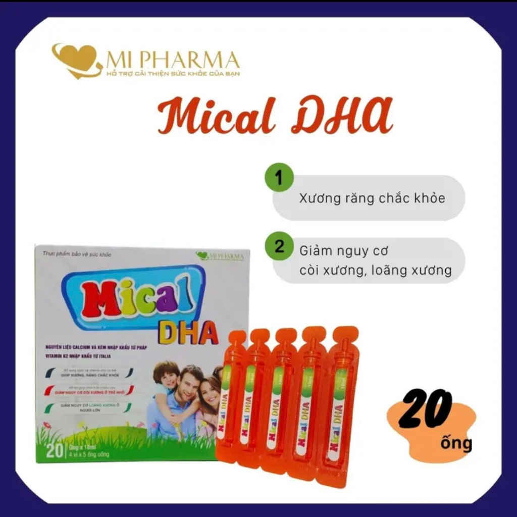 Mical DHA - Bổ Sung Canxi Giúp Xương, Răng Chắc Khỏe, Hỗ Trợ Giảm Nguy ...