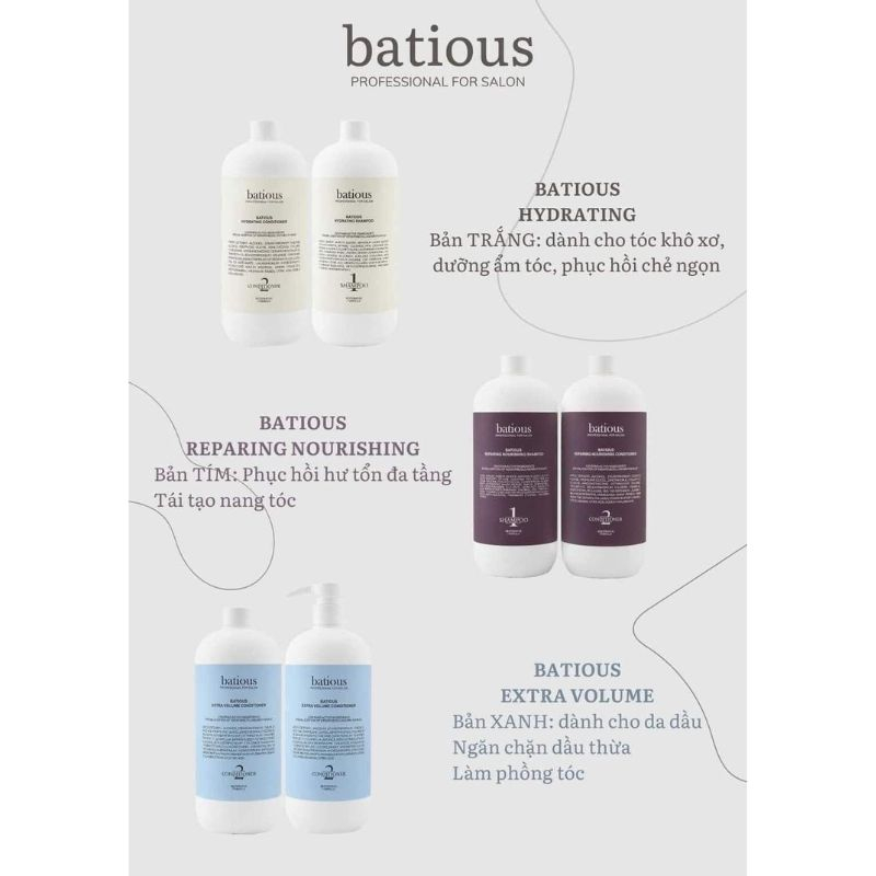 Dầu Gội Batious Shampoo + Conditioner Cặp Dầu Gội Xả Batious phục hồi ...