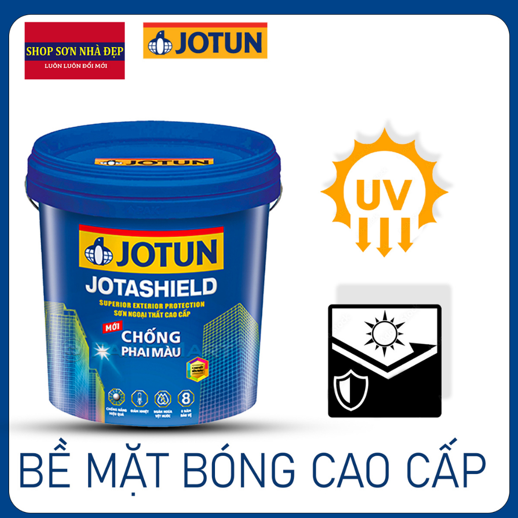 Sơn nước ngoại thất - Siêu cao cấp - Jotun - Jotashield - Chống phai màu - Bề mặt bóng - 5L ...