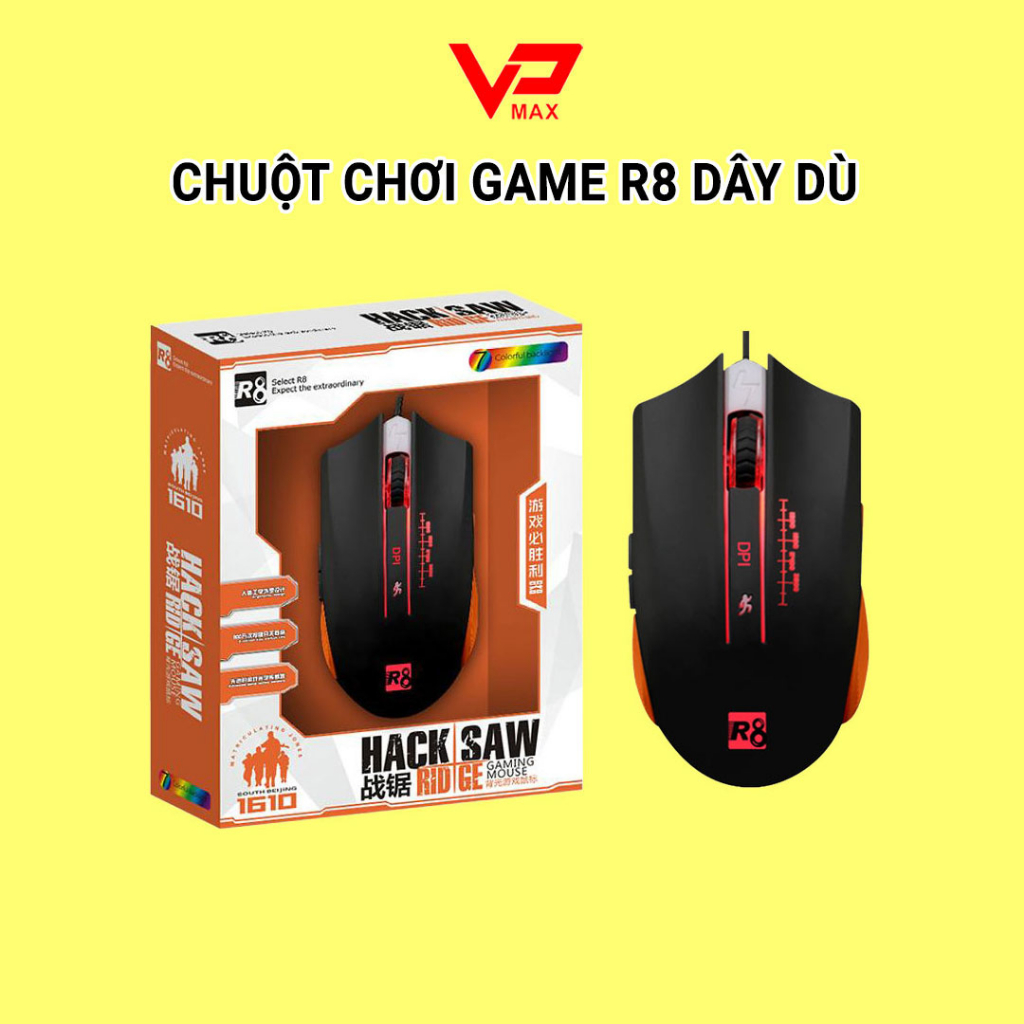 Chuột chơi game Led RGB R8 Fortech Silent Click led đổi màu cực đẹp ...