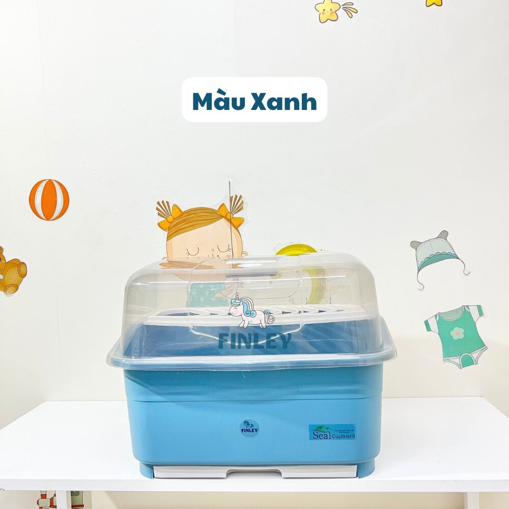 Kệ úp bình sữa, chén đĩa có nắp đậy 2 tầng FINLEY Smart tiệt trùng UV ...