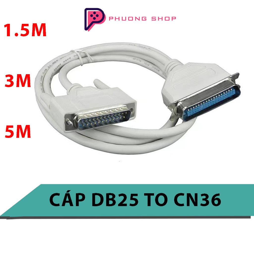 Dây cáp máy in, scan,.. LPT Parallel DB25 sang IEEE 1284 CN36 dài 1.5m ...