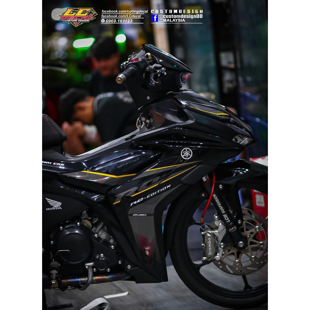 tem rời exciter 155 đen vàng rc mẫu mới cover đẹp , tem rời 3 lớp bền ...