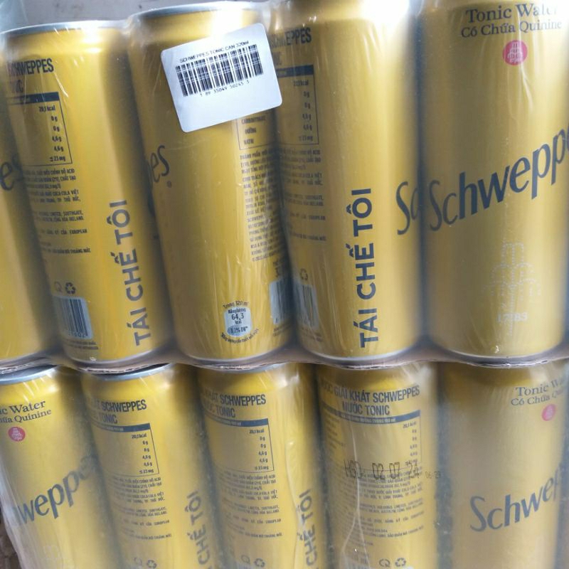 Soda Schweppes tonic water 330ml thùng 24 lon | Shopee Việt Nam