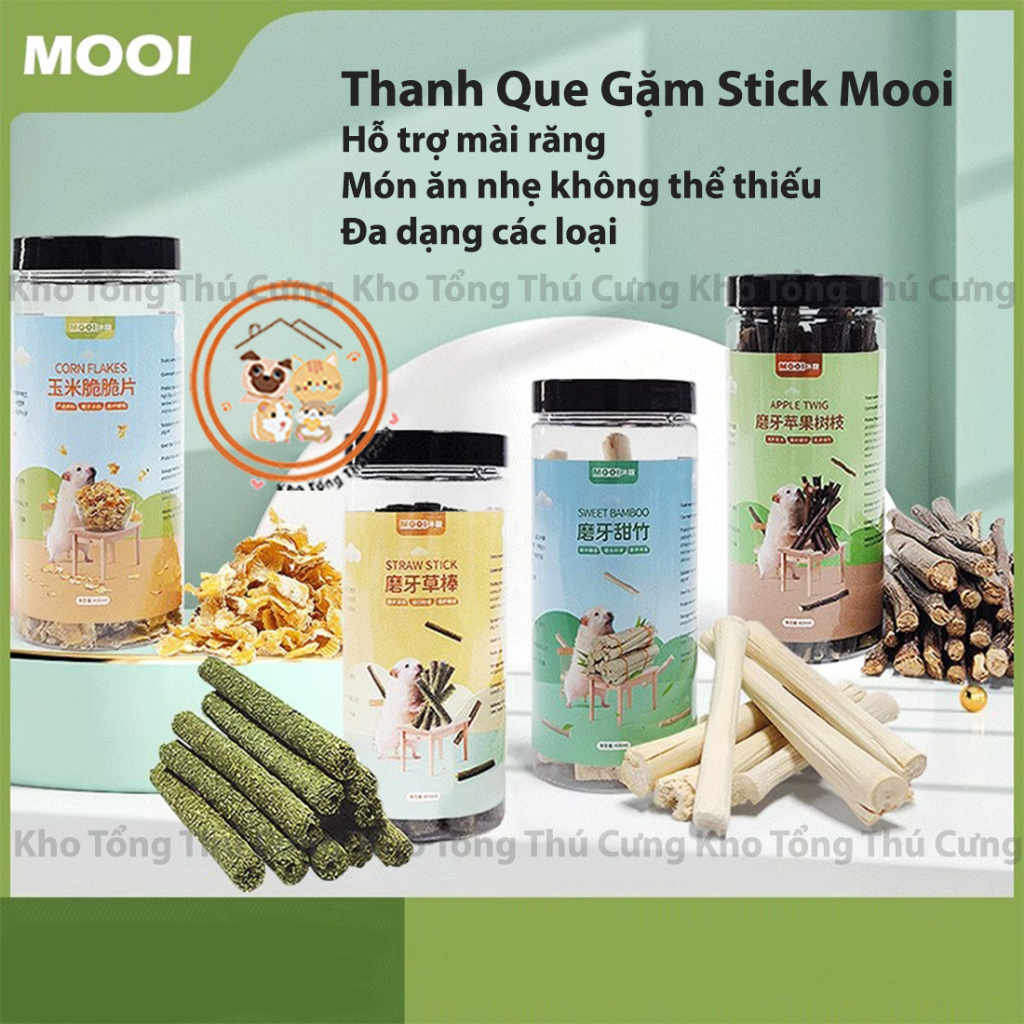 Thức ăn snack thanh que cành táo,trúc gặm stick mài răng Mooi hamster ...
