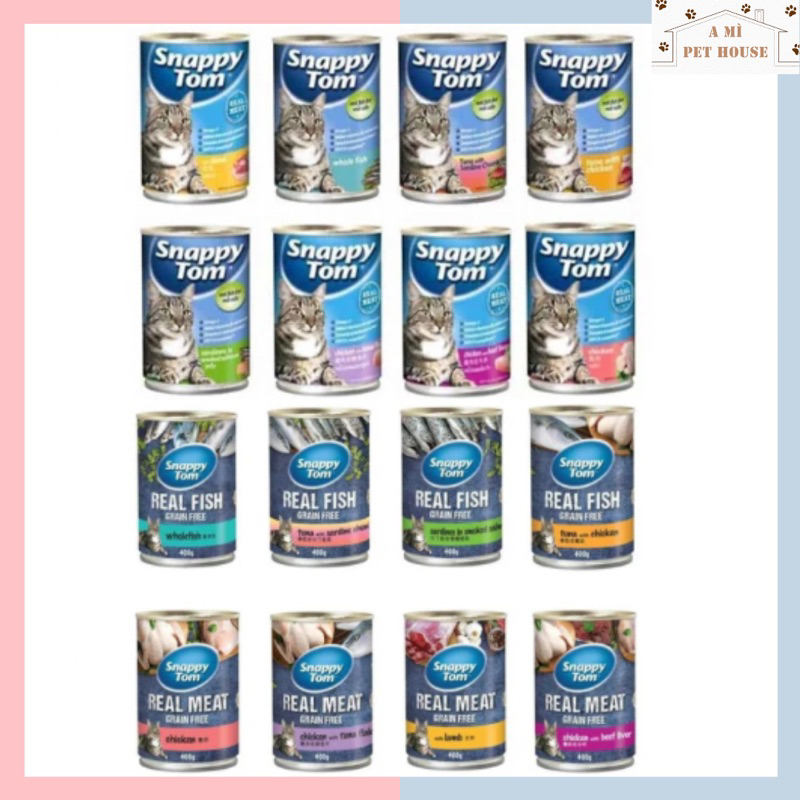 Pate cho mèo lon 400g SNAPPY TOM - SNAPPY TOM REAL FISH | Shopee Việt Nam