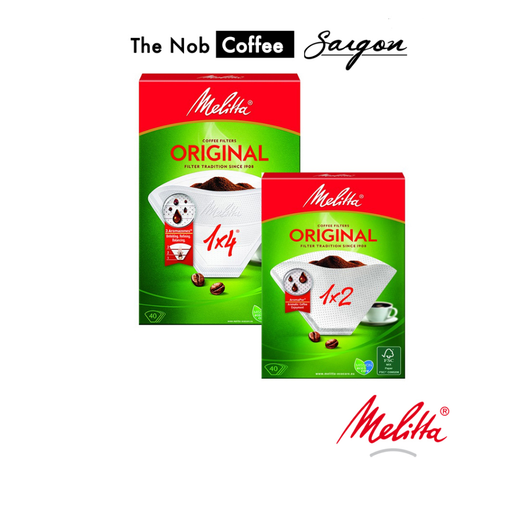 Giấy lọc cà phê Melitta 1x2 và 1x4 (hộp 40 tờ) | Shopee Việt Nam
