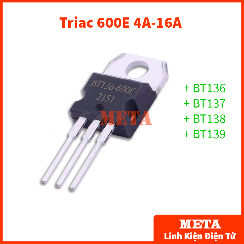 Triac BT136, BT137, BT138, BT139 - 600E 4A / 8A / 12A / 16A 600V TO220 ...