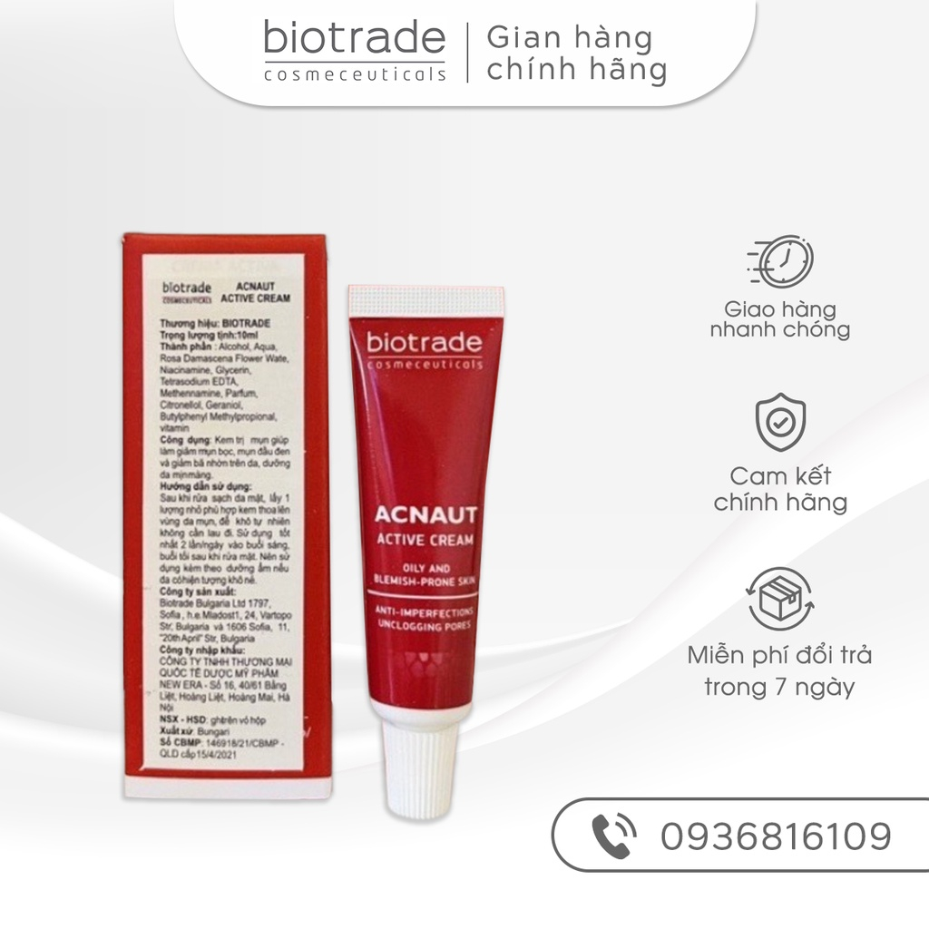 ⚡ CHÍNH HÃNG⚡KEM CHẤM MỤN HOẠT TÍNH BIOTRADE ACNAUT ACTIVE CREAM 5ML | Shopee Việt Nam