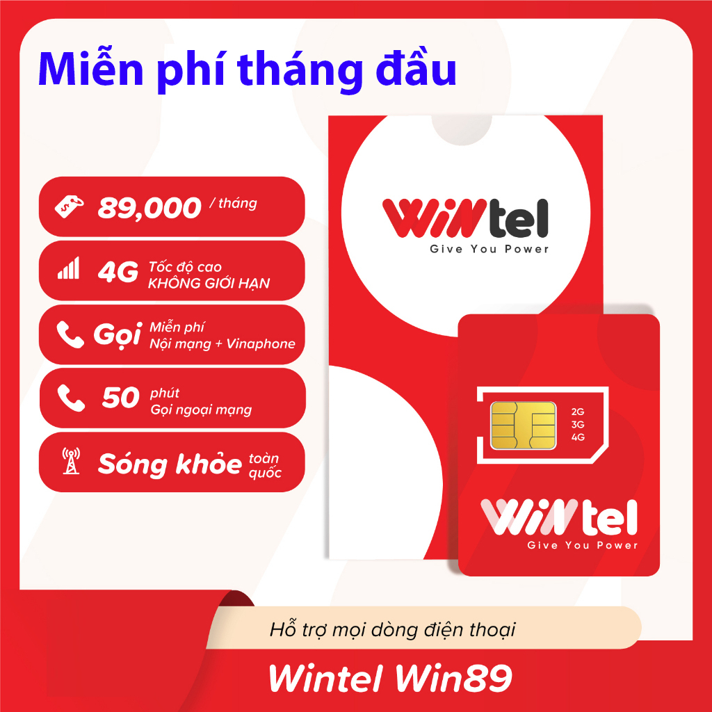 Sim Wintel Win60P /win60 / win89P (Reddi) không giới hạn data tốc độ ...