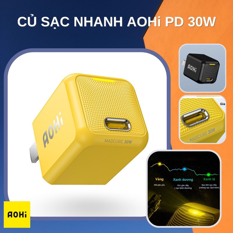 Củ sạc nhanh 30w Aohi sạc nhanh PD/PPs… (mầu đen) | Shopee Việt Nam