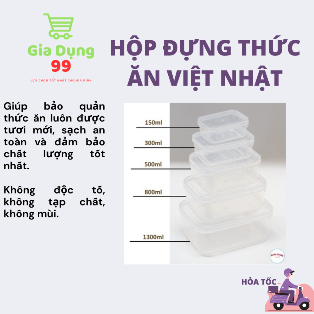 Hộp đựng thức ăn Việt Nhật (MS:6685-1/6685-2/6685-3) -Hộp nhựa trữ đông ...