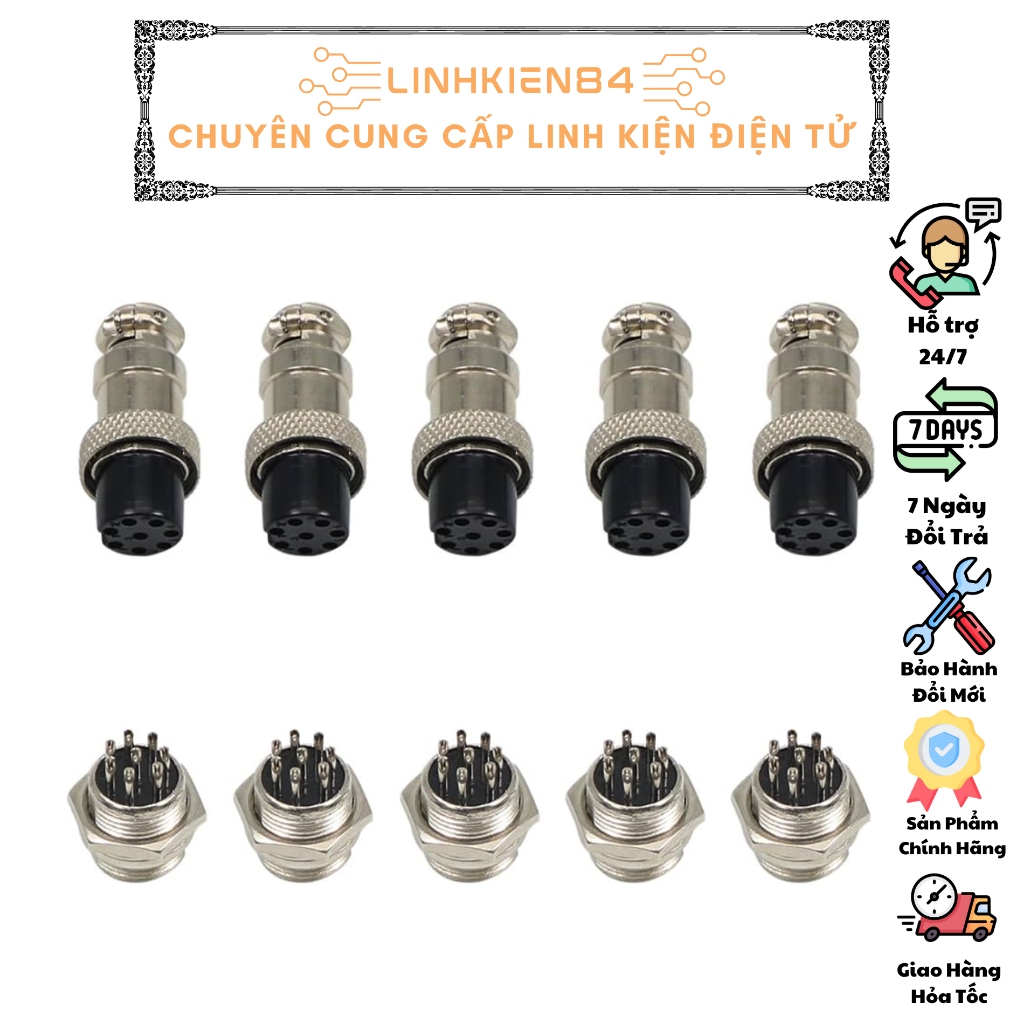 SP0071_Hỏa Tốc _Bộ Jack GX16 (Jack Nối Nguồn) Các Kích Thước ( 2P / 3P / 4P / 5P / 6P / 7P / 8P ...