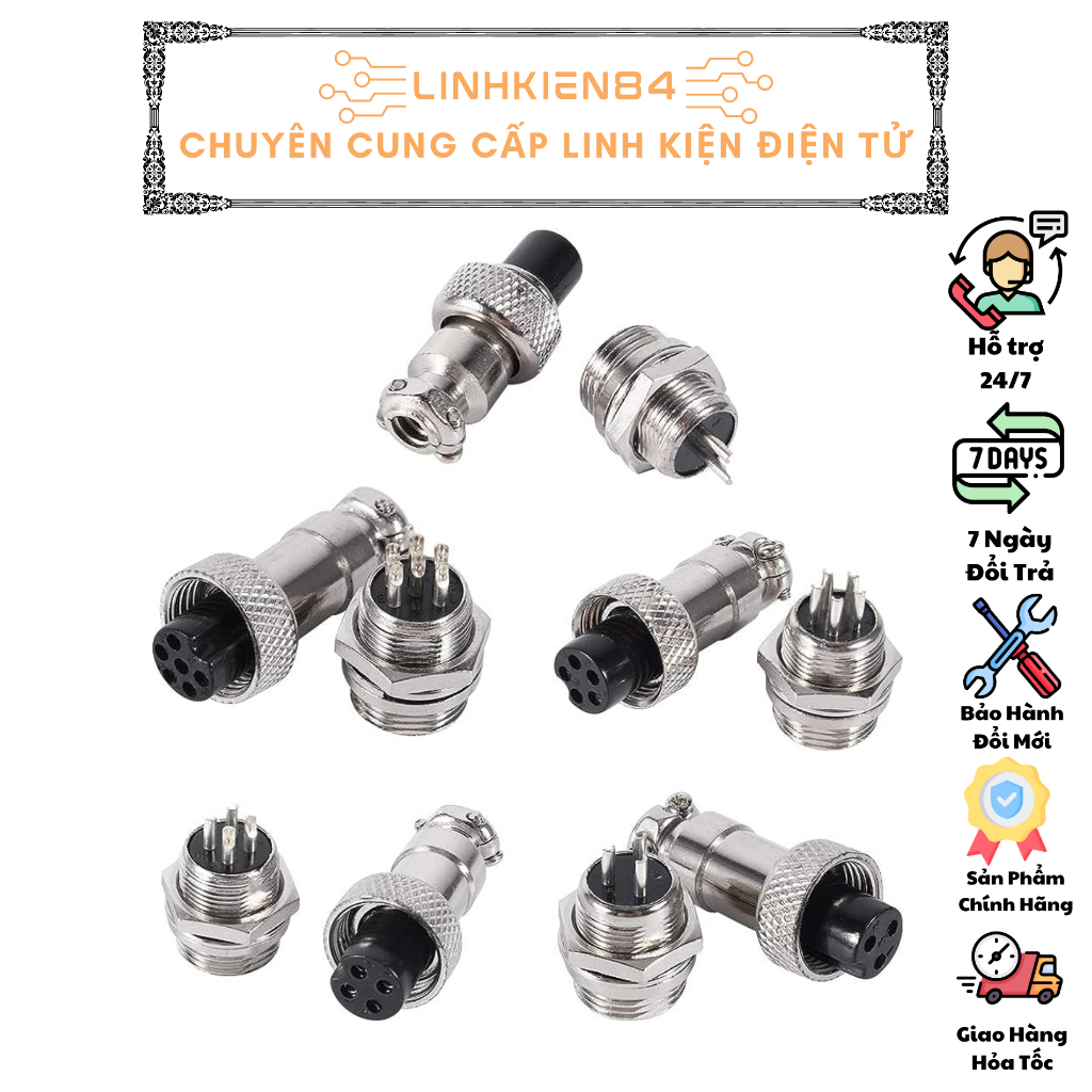 Bộ Jack GX12 GX-12 (Jack Nối Nguồn) Các Kích Thước ( 2P / 3P / 4P / 5P / 6P / 7P ) | Shopee Việt Nam