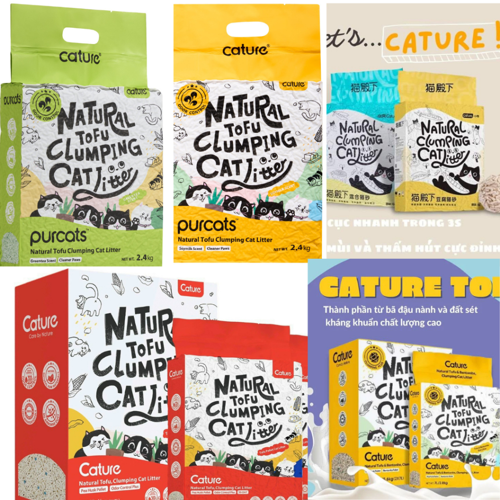Cát đậu nành Cature, Cát gỗ Cature, Cát vệ sinh cho mèo đậu nành Tofu ...