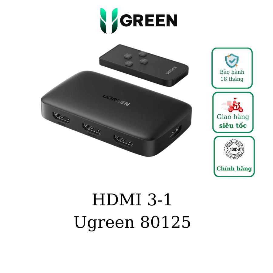 Bộ gộp HDMI 3 ra 1 hỗ trợ 4K Ugreen 80125 | Shopee Việt Nam