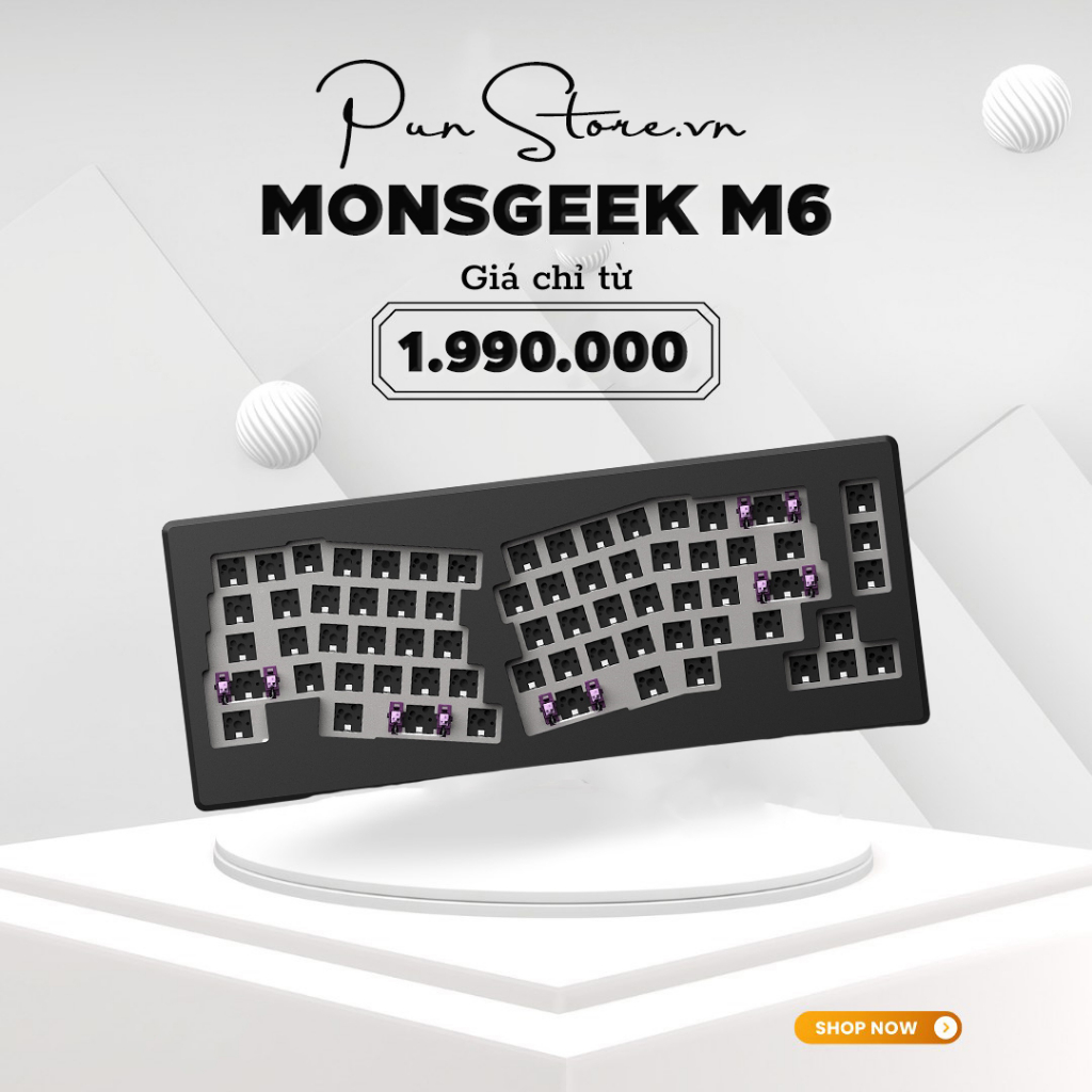 kit bàn phím cơ monsgeek m6 nhôm cnc gasket mount mạch xuôi hotswap ...