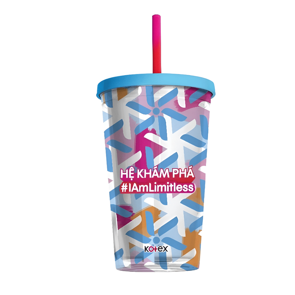 Ly tumbler giữ nhiệt Kotex 400ml + kèm ống hút nhựa (giao Mẫu ngẫu ...