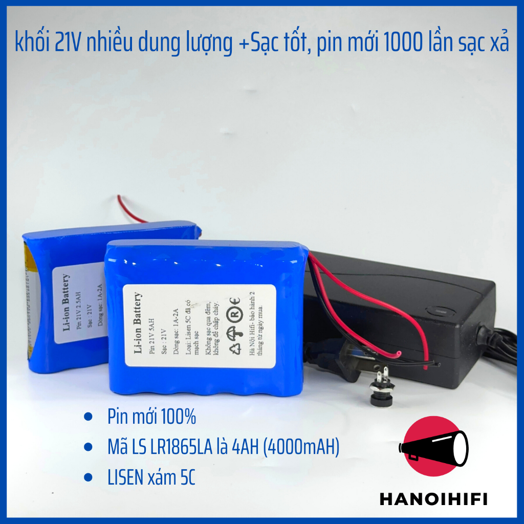 Pin 5s 21v, khối pin 18650 lishen mới, dung lượng cao chuẩn xả cao cho ...