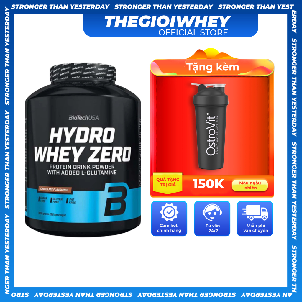 [Kèm Quà] Sữa Tăng Cơ Cho Người Tập Gym Whey Protein BiotechUSA HYDRO WHEY ZERO 4LBS, Bổ Sung ...
