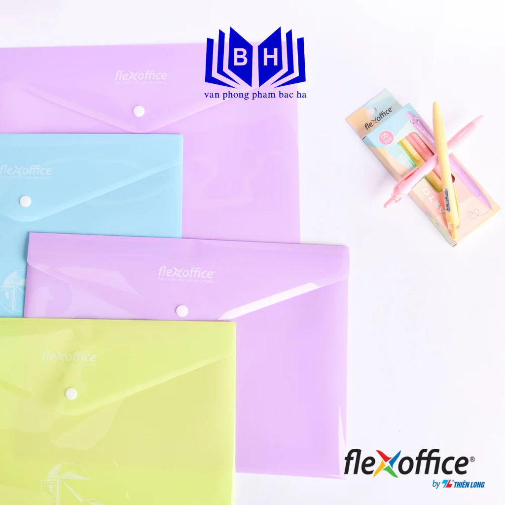 Bìa nút Pazto màu Pastel A4 Thiên Long Flexoffice FO-CBF009 - Màu ngẫu ...