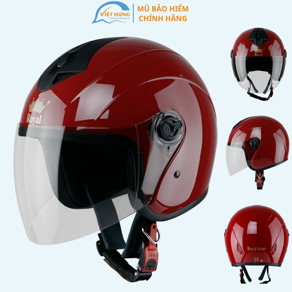 Mũ bảo hiểm trùm đầu kính chống lóa cao cấp – Royal M269 Đô bóng – Hàng ...