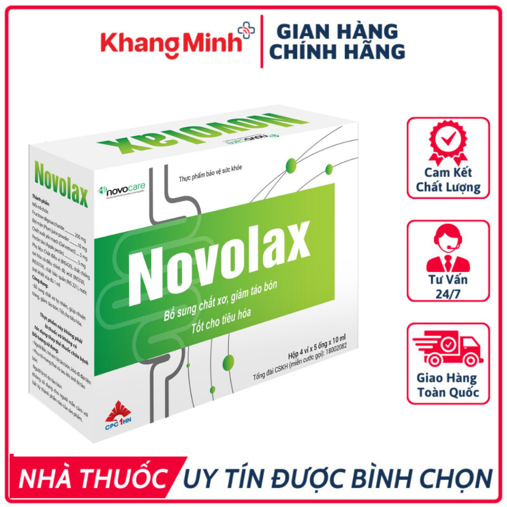 Siro Novolax Hộp 20 Ống Bổ Sung Chất Xơ Hòa Tan, Giảm Táo Bón, Tốt Cho ...