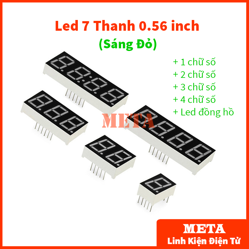 Led 7 Thanh 0.56 inch 1/2/3/4 chữ số,Led đồng hồ, âm chung, dương chung ...