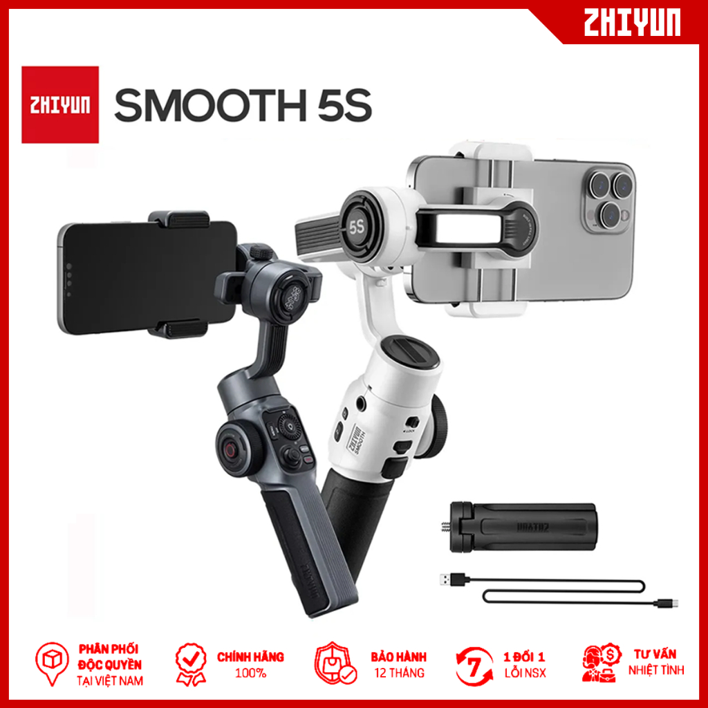 [Hàng Chính Hãng] ZHIYUN SMOOTH 5S / SMOOTH 5S COMBO - Tay cầm chống rung dành cho Điện thoại ...