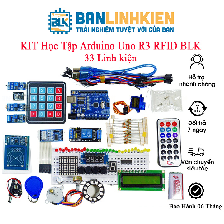 [BẢO HÀNH 6 THÁNG] COMBO Bộ Kit Học Tập Arduino UNO R3 RFID Cơ bản Dành ...