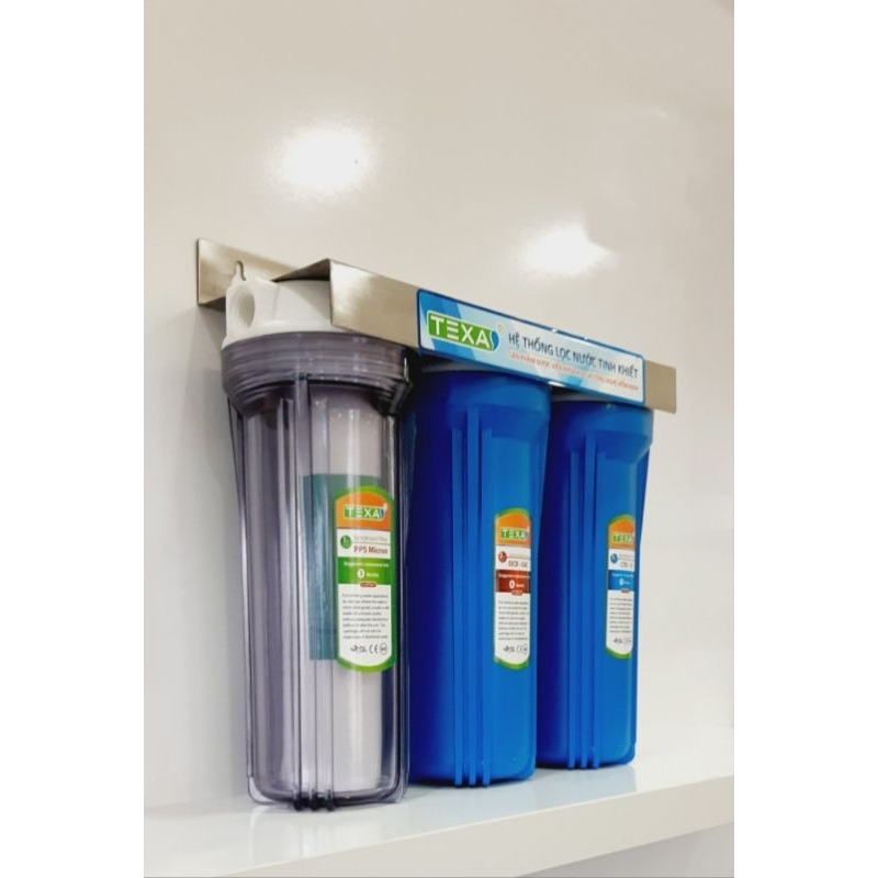 bộ lọc nước sinh hoạt gia đình texa10" , phi 21, 3 cấp lọc, lõi, tay mở ...