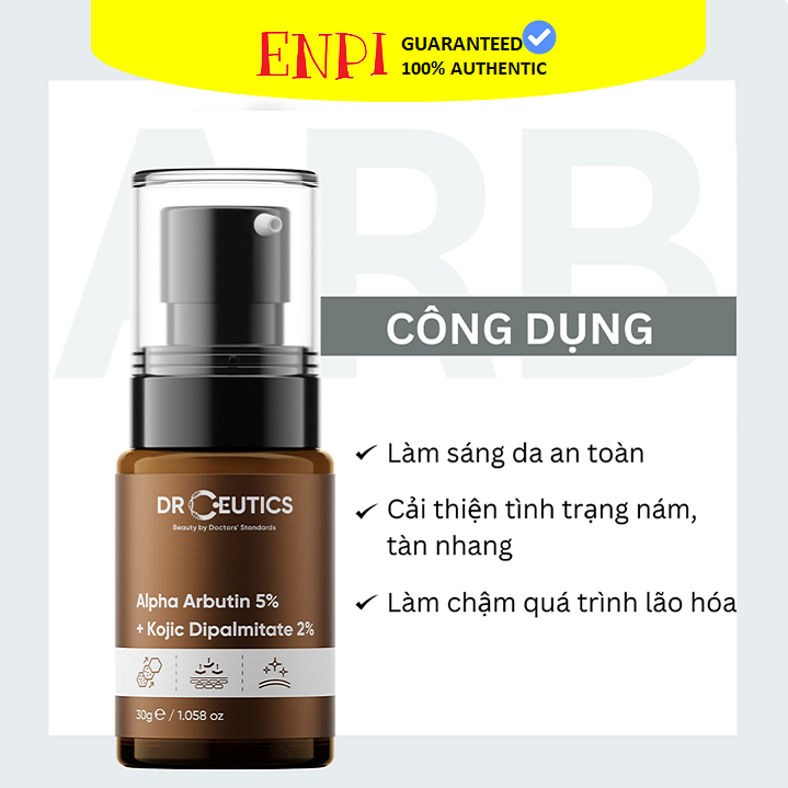 Dưỡng sáng, mờ thâm sạm nám DrCeutics Alpha Arbutin 5% + Kojic Dipalmitate 2% Serum | Shopee ...