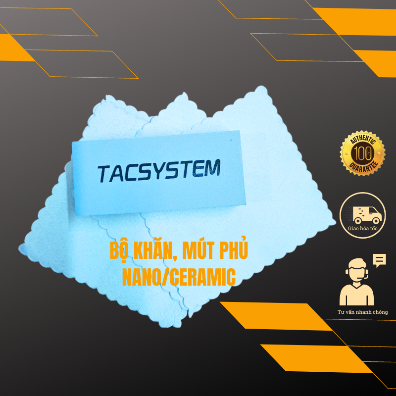 Bộ khăn phủ, mút phủ TACSYSTEM sử dụng khi phủ nano/ceramic, phủ dưỡng nội ngoại thất ô tô, xe ...