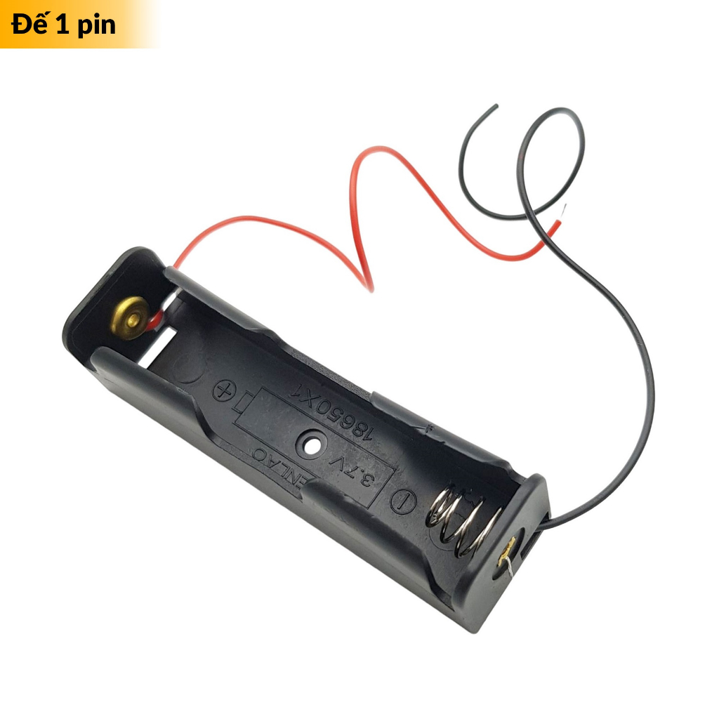 Đế pin 18650 gắn 1 cell pin điện áp ra 3.7V 4.2V - Đế lò xo, có dây nối ...