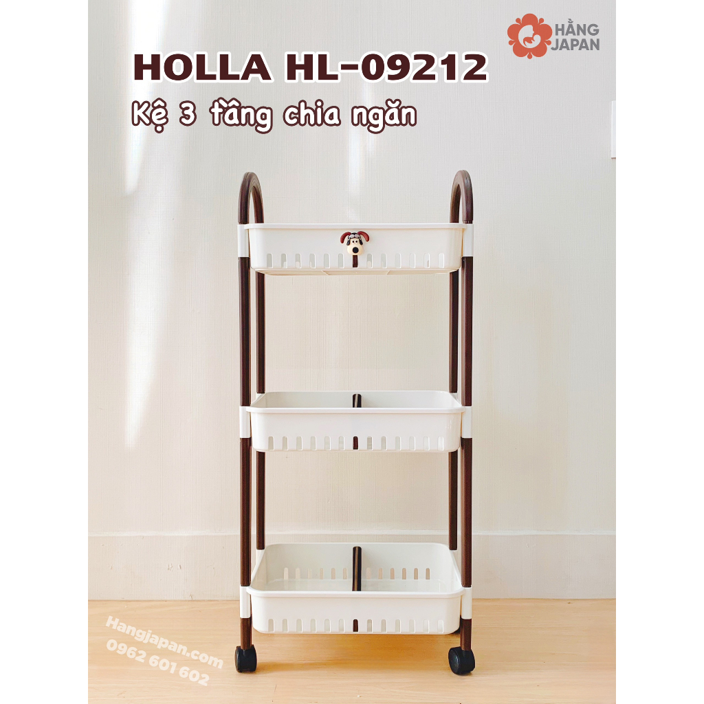 Kệ 3 tầng Holla nhựa PP cao cấp Holla có ngăn chia đựng đồ cho bé tiện ...
