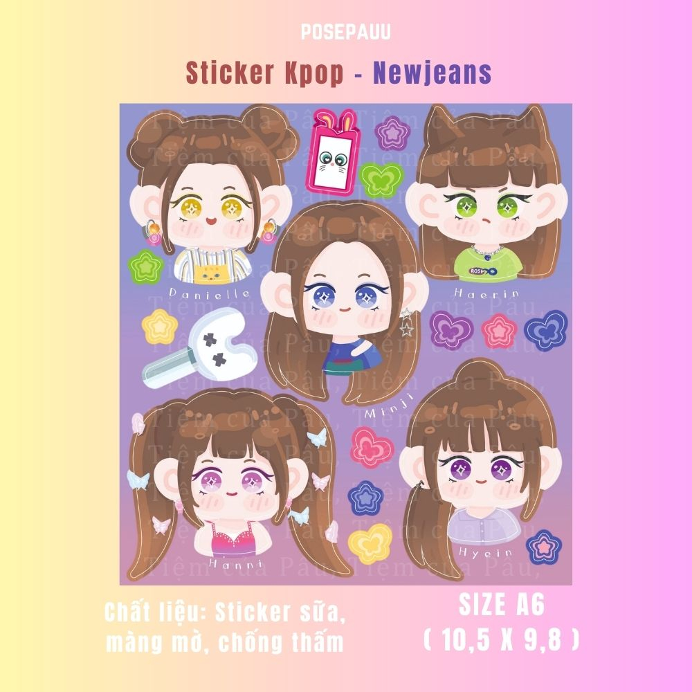sticker tự thiết kế | chủ đề kpop | newjeans, minji, hanni, hyein ...
