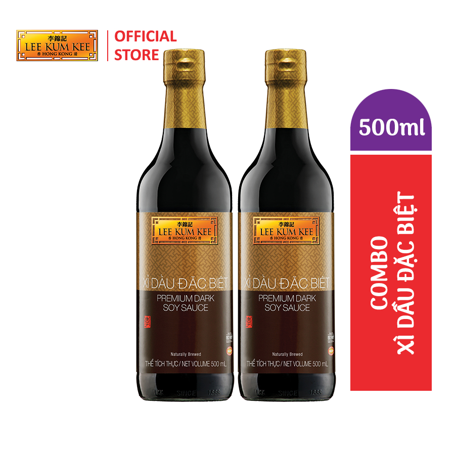 Combo 2 chai Xì dầu đặc biệt Lee Kum Kee Premium Dark Soy Sauce 500ml | Shopee Việt Nam