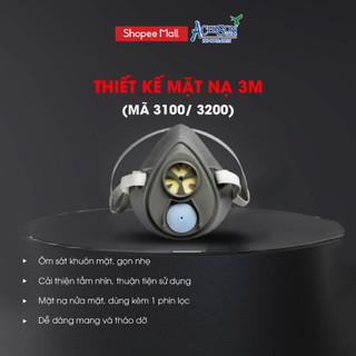 Mặt nạ phòng độc, chống bụi 3M 3100/3200 + Phin lọc 3301K-100 + Tấm lọc ...