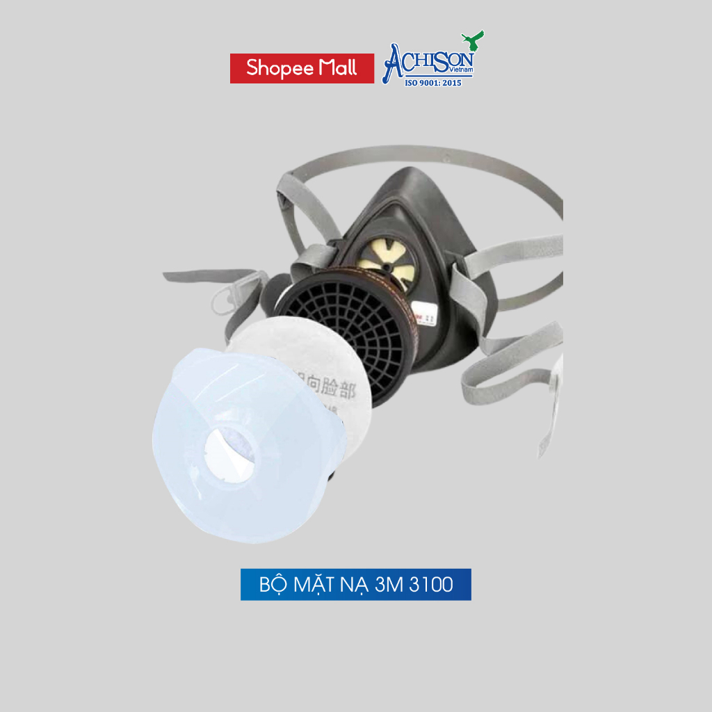 Bộ 4 Món Mặt Nạ Phòng Độc 3M 3100/ 3200 + Phin Lọc 3M 3301K-100 + Tấm ...