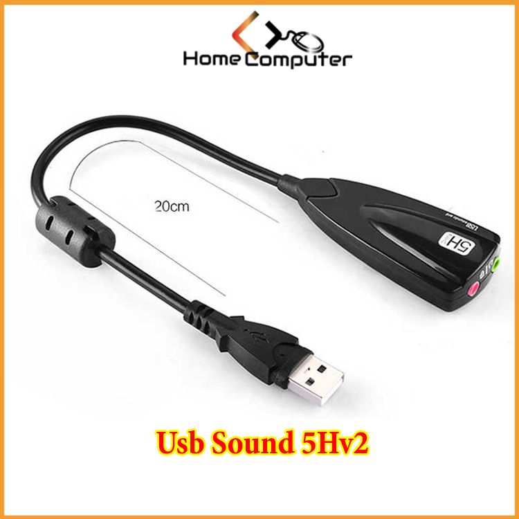 Usb sound 5h. chuyển từ usb ra chân 3.5mm (mic + audio) dùng cho tai ...