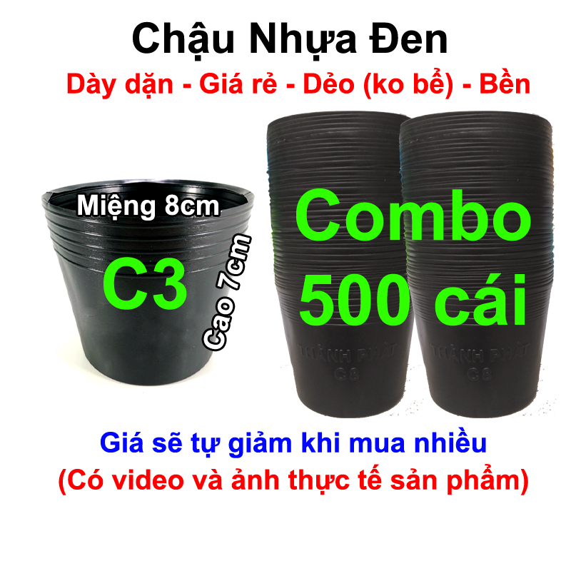 Sỉ 500 Chậu nhựa C3 ươm cây giống Liên An / Quốc Huy (8x7cm) | Shopee ...