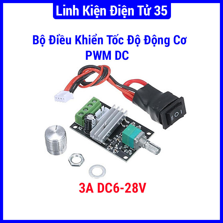 Bộ điều khiển tốc độ động cơ PWM DC 3A DC6-28V Bản V2 có dây | Shopee Việt Nam