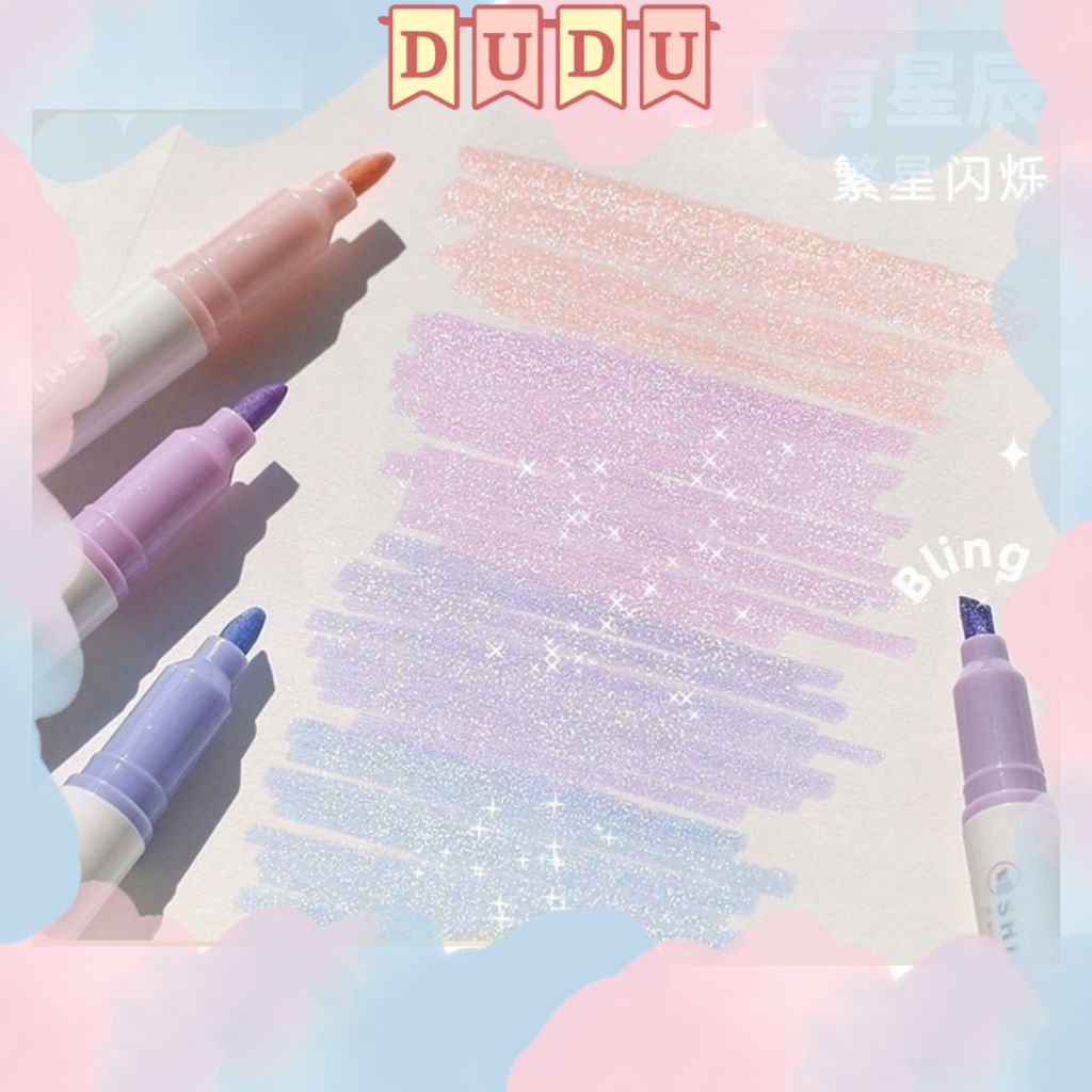 Set 4 bút đánh dấu highlight BLING BLING PASTEL dạ quang NHIỀU màu lựa ...