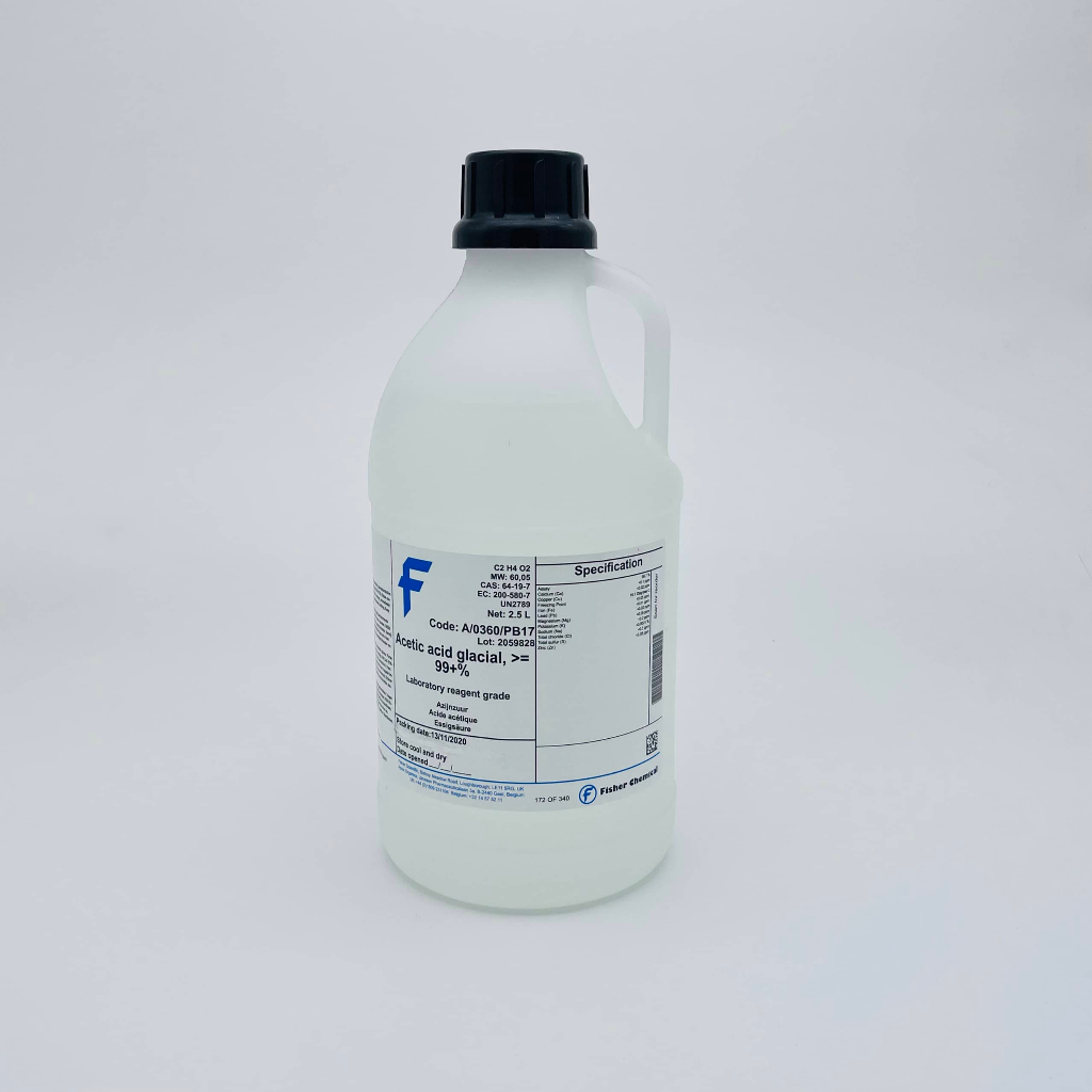 Hóa chất Acetic acid glacial 99.7% (Chai 2.5L, AR, Fisher, Cas 64-19-7 ...