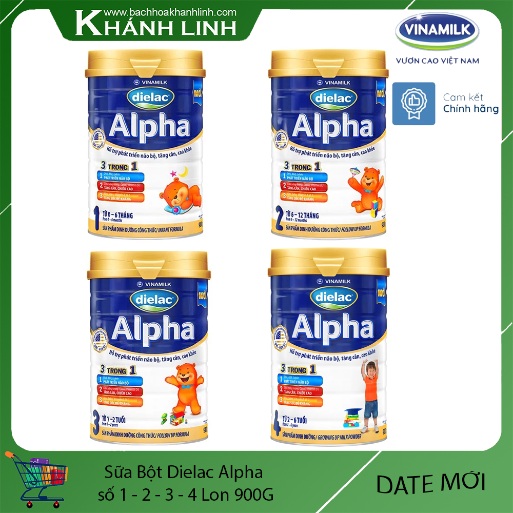 [VINAMILK] Sữa Bột Dielac Alpha 1 - 2 - 3 - 4 Lon 900G (chính hãng date mới) | Shopee Việt Nam