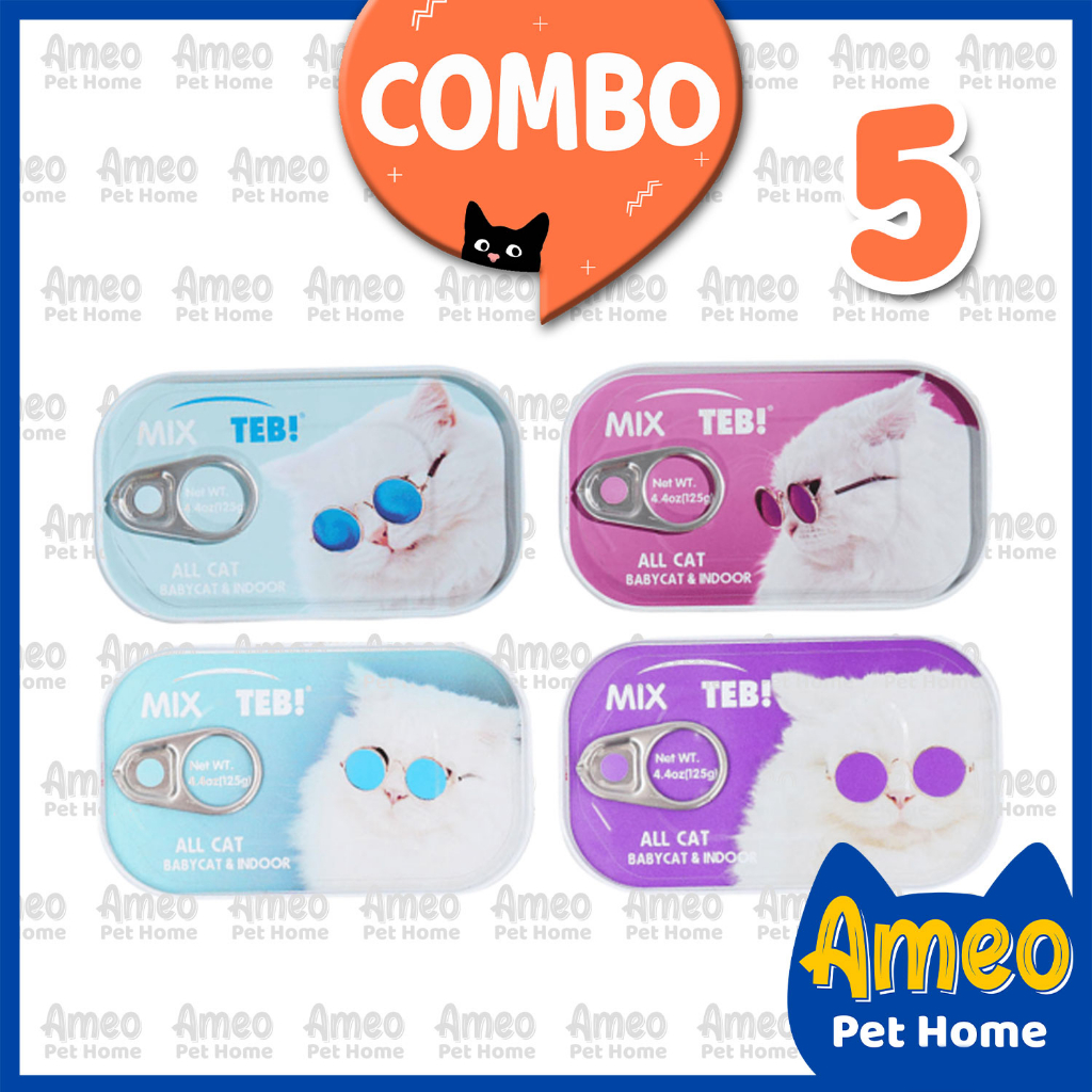 Combo 10 hộp pate TEB! MIX vị CHUẨN CHO MÈO TĂNG CÂN . pate lon cho mèo ...